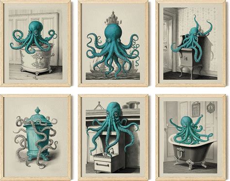 97 Decor Vintage Octopus Decor Octopus Bathroom Decor Sea Monster
