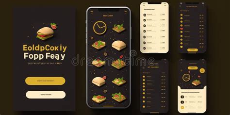 Food Delivery Mobile App Kit Template Material Design Ui Ux And Gui Screens Login Find