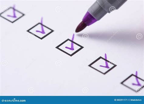 Checkbox With Purple Tick Stock Image Image Of Approved 88391171