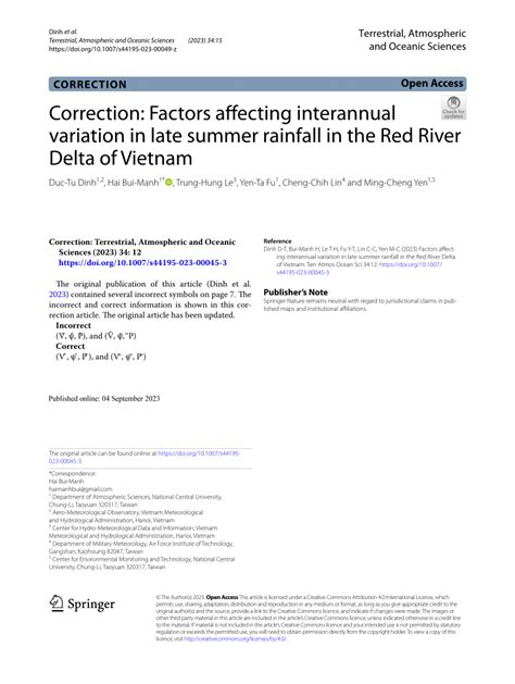 Pdf Correction Factors Affecting Interannual Variation In Late