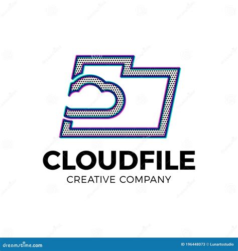 Cloud File Logotype Storage With Document Or Folder Icon Stock Vector Illustration Of Office