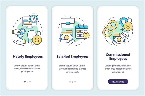 Payroll Processing Methods Onboarding Mobile App Screen Wage