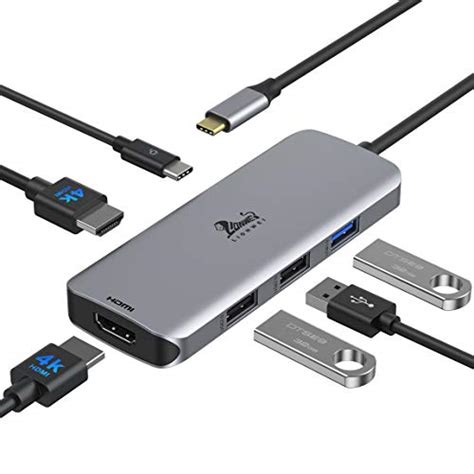 USB C Hub Dual HDMI USB C To Dual Monitors Adapter To Dual K HDMI USB PD Charging Port