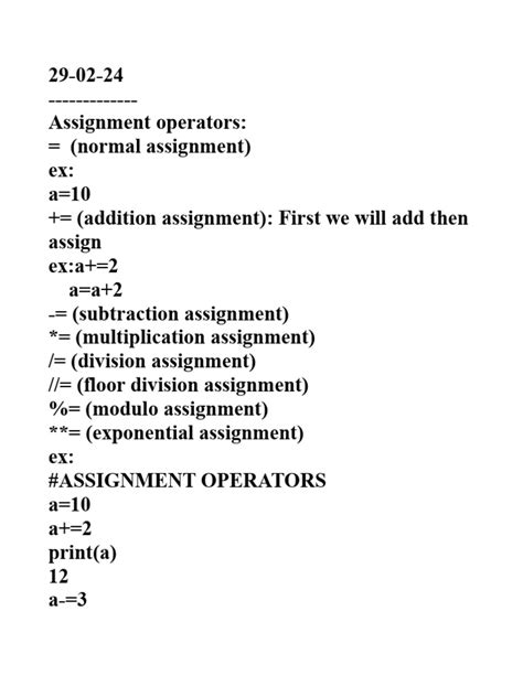 bitwise identity membership operators pdf