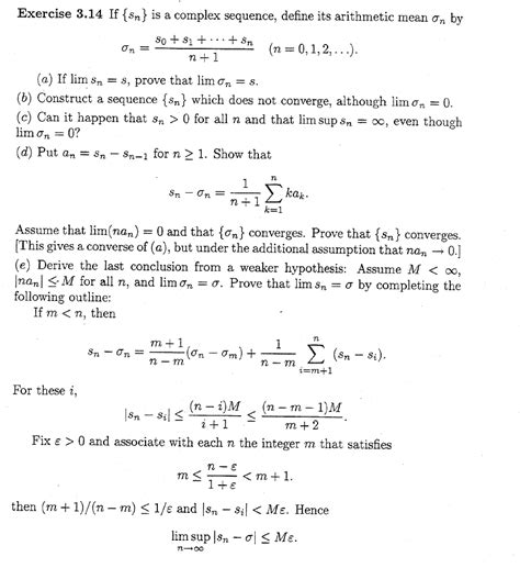 Solved Exercise If Sn Is A Complex Sequence Define Chegg
