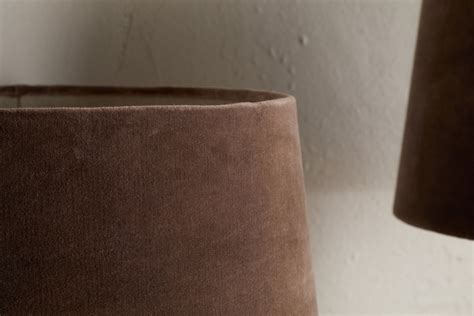 Mendai Velvet And Linen Lampshade Mocha Nkuku