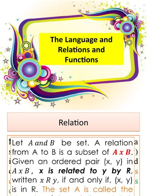 The Language And Relations And Functions Pdf Function Mathematics