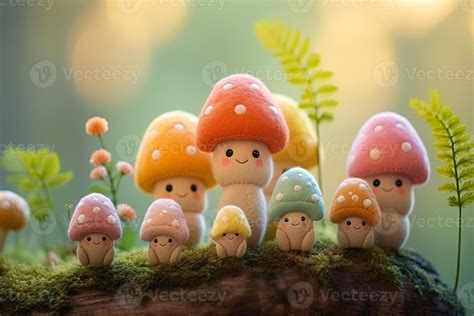 Cute Colored Mushrooms