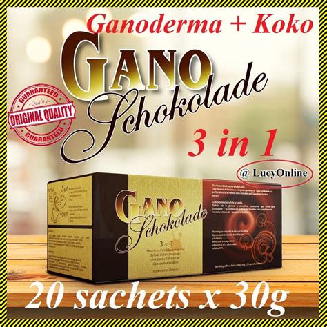 Gano Excel Gano Schokolade 20 Sachets Box Cocoa And Ganoderma Lucidum Extract Minuman Coklat
