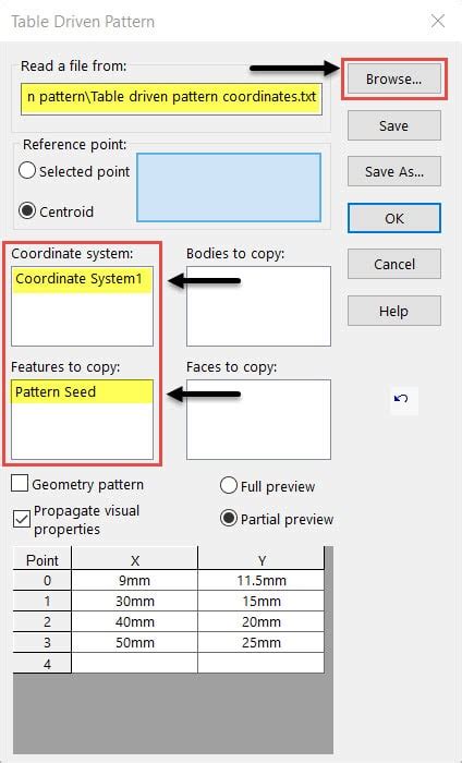 how to create a table driven pattern