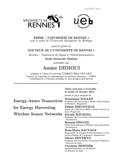 Pdf Energy Aware Transceiver For Energy Harvesting Wireless Sensor