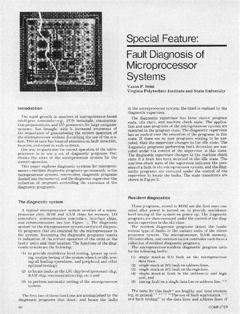 Pdf Special Feature Fault Diagnosis Of Microprocessor Systems