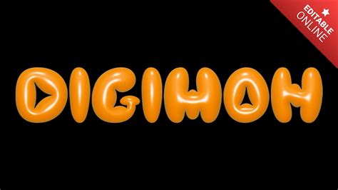 Digimon Orange Bubble 3d Font Text Effect Generator