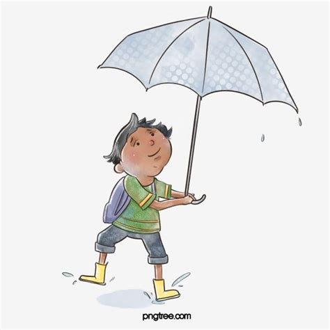 만화 일러스트 어린이 우산 귀여운 손으로 그린 그림 수채화 어린이 삽화 우산 Png 일러스트 및 Psd 이미지 무료 다운로드 Pngtree 손 그리는 법