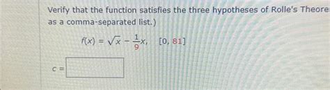 Solved Verify That The Function Satisfies The Three