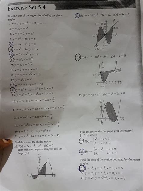 Solved Exercise Set 5 4 Find The Area Of The Region Bounded