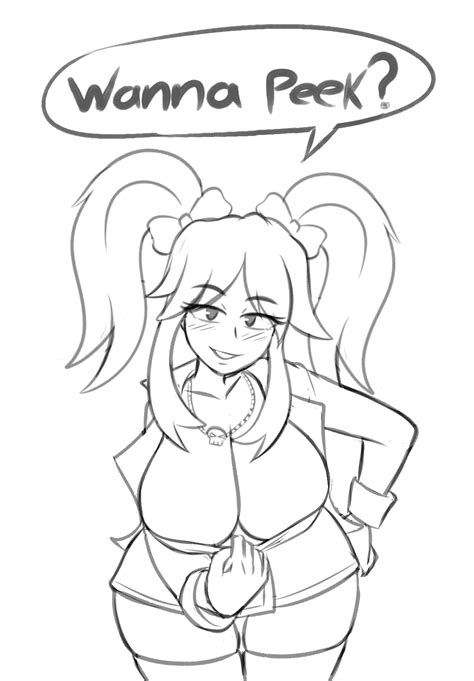 Rule 34 Blush Dodo Bot Eyelashes Eyelashes Visible Through Hair Female Only Flashing Breasts