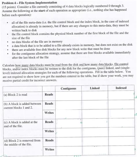 Problem 4 File System Implementation 15 Points