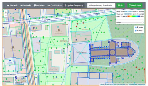 classification of osm nodes and ways in an area of trondheim norway