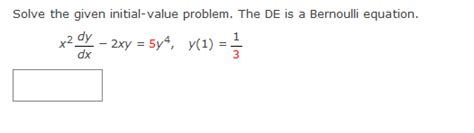 Solved Solve The Given Initial Value Problem The DE Is A Chegg