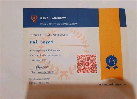 Mai Mohamed On Linkedin Certificate Of Complete Html Tutorial