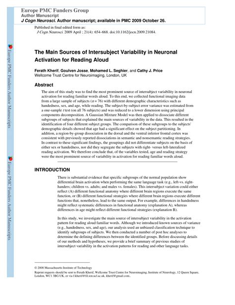 pdf the main sources of intersubject variability in neuronal