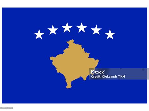 코소보 아름다운 국기입니다 원래 색상과 비율 심플하고 트렌디 한 플랫 디자인 웹 로고 아이콘 및 배경에 대한 벡터 그림 Eps10 모든 국가에서 플래그 세트 국기에 대한