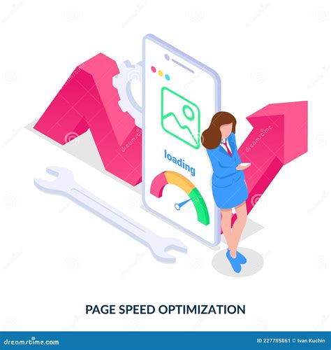 Page Speed Optimization Concept Isometric Vector Illustration On