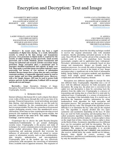 Paper Publication Pdf Encryption Cryptography