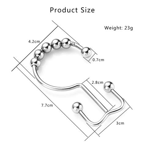 Premium Double Hook Stainless Steel Shower Curtain Vicedeal