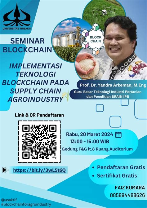 BLOCKCHAIN SEMINAR IMPLEMENTATION OF BLOCKCHAIN TECHNOLOGY IN AGROINDUSTRY SUPPLY CHAIN Prodi