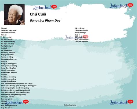 Lời Bài Hát Chú Cuội