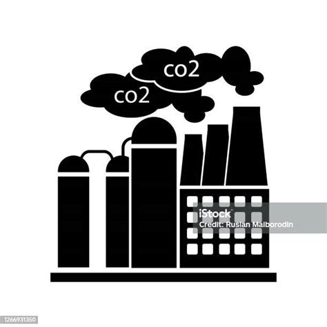 벡터 일러스트의 팩터리 또는 발전소 플랫 디자인 제조공장 산업 단지 정유공장 Co2 배출 문제 개념에 대한 스톡 벡터 아트 및
