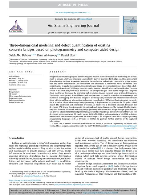 Three Dimensional Modeling And Defect Quantification Of Existing