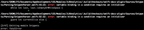 running the plugin using xcode 13 produces error variable binding in a