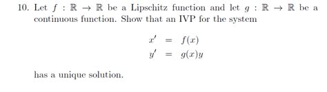 Solved 10 Let F R R Be A Lipschitz Function And Let G