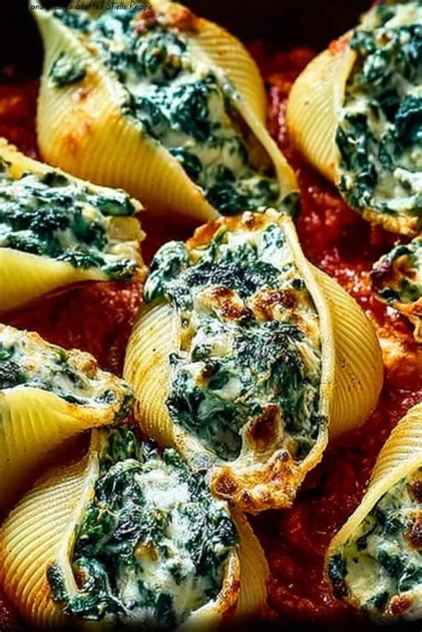 Spinach And Ricotta Stuffed Shells Recipe Recipecoo
