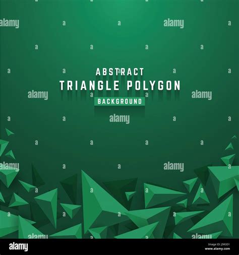 Abstract 3d Triangle Polygon Background Green Background With Triangle Elements And Blank Space
