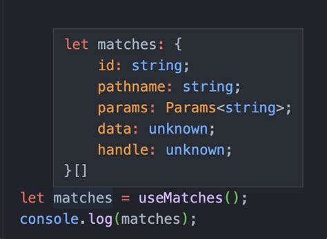 usematches and typescript · remix run react router · discussion 9534