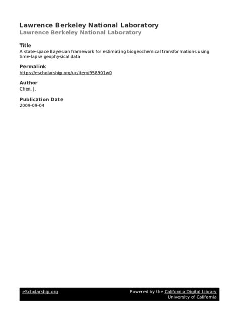 Pdf A State Space Bayesian Framework For Estimating Biogeochemical