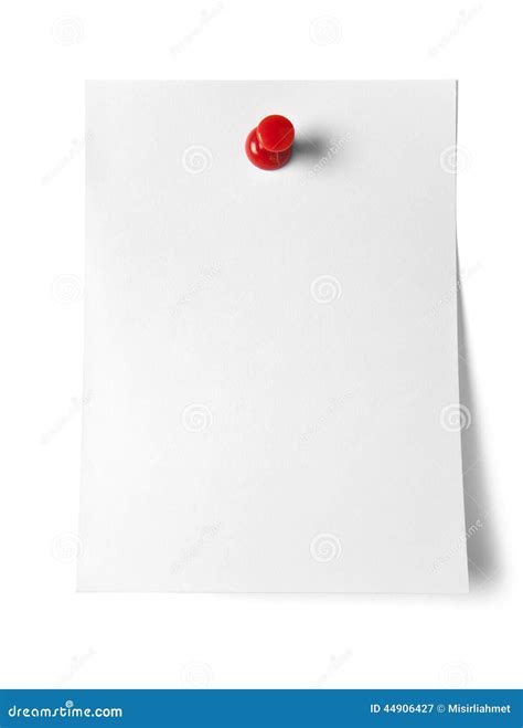 Note Paper With Push Pin Stock Image Image Of Empty