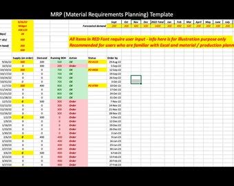 Mrp Excel Etsy