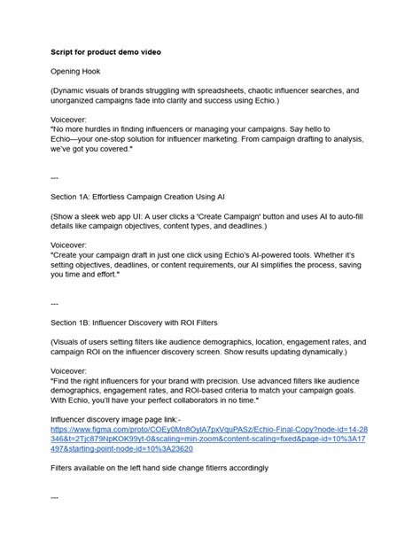 Script For Product Demo Video Pdf Computing Cyberspace