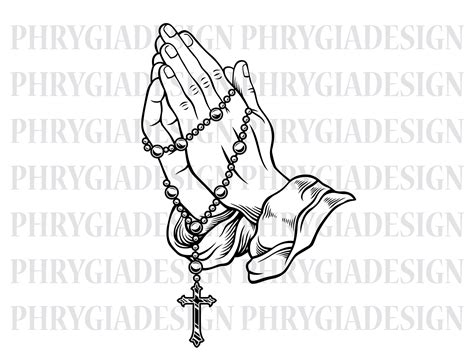 Hands With Rosary Svg Praying Svg Christian Religion Prayer