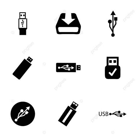 Vector Usb Icons Set Cable Graphic Portable Vector Cable Graphic