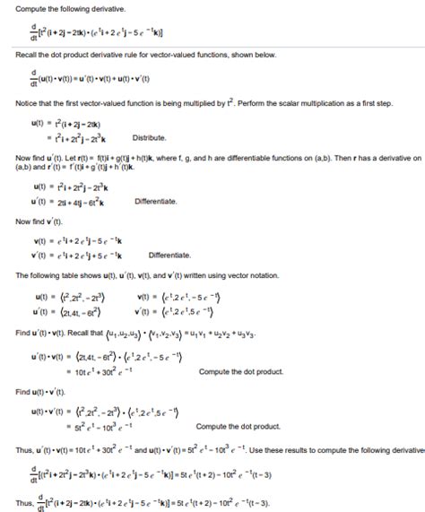 Solved Compute The Following Derivative Dt Dt Compute The Chegg