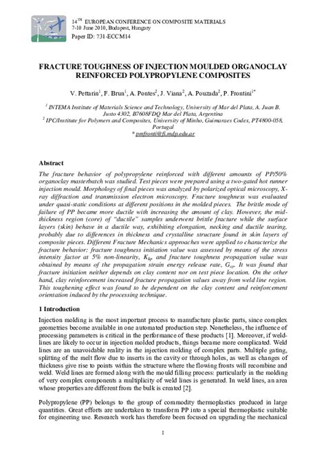 Pdf Fracture Toughness Of Injection Moulded Organoclay Reinforced Polypropylene Composites
