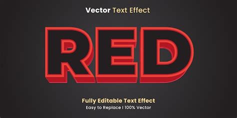 Premium Vector Red Ediable Text Effect