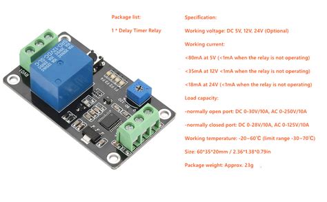 delay timer relay dc 5v 12v 24v time delay controller module self