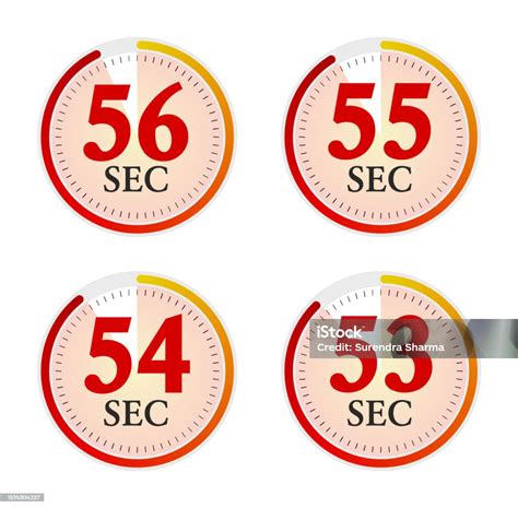 디지털 타이머 세트 53 54 55 56 초 스톱워치 아이콘입니다 벡터 그림입니다 0명에 대한 스톡 벡터 아트 및 기타 이미지 Istock